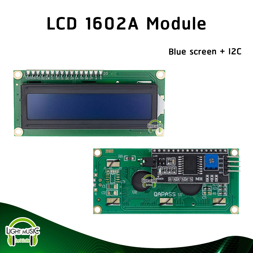 LCD Module 1602A มี I2C Interface และะ ไม่มี I2C Interface LCD1602 ...