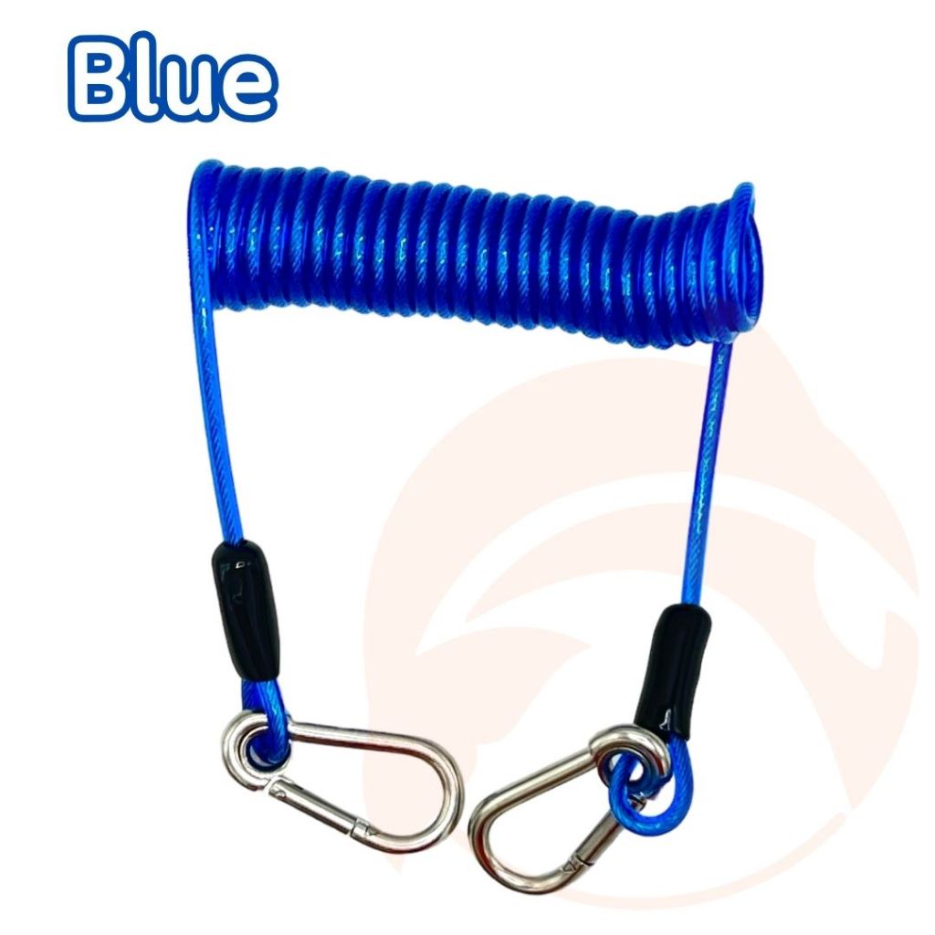 Coil spring lanyard with clips สายยืดยึดอุปกรณ์ดำน้ำ กล้องถ่ายรูปขนาด ...