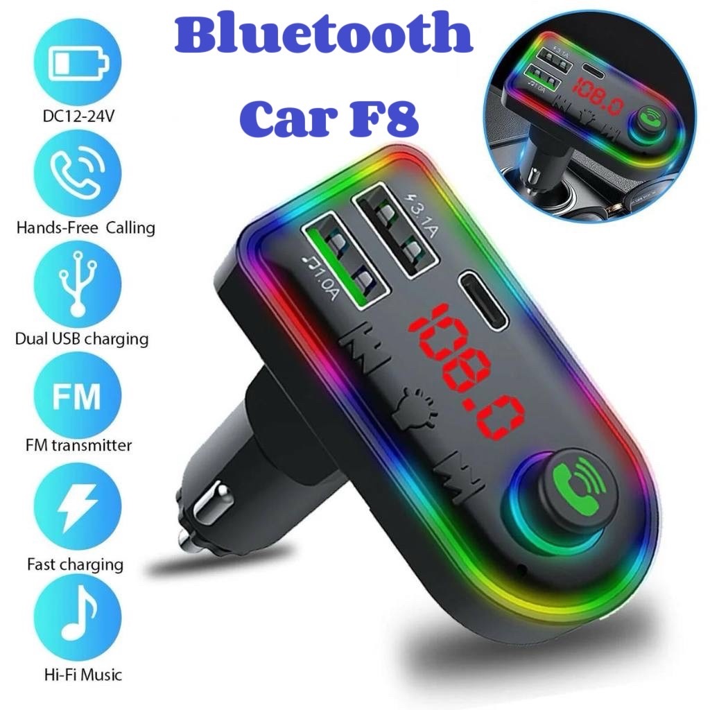 DKK POWER : Car F8 Bluetooth Charger บลูทูธรถยนต์ เครื่องเล่น MP3 ในรถยนต์ ตัวชาร์จบลูทูธ Car ...