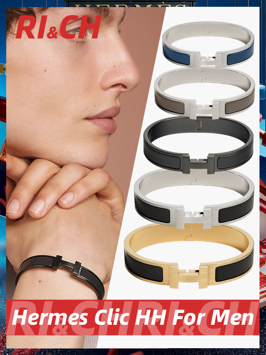 #Rich Hermès ราคาถูกที่สุดใน Shopee แท้💯Clic HH Bracelet For Men สร้อยข้อมือ Hermes So black ...