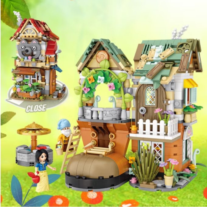 Lizhi loz ญี่ปุ่น Street View Building Blocks ชุดสาวของขวัญวันเกิดประกอบ MINI อนุภาคลูกตุ้ม ...