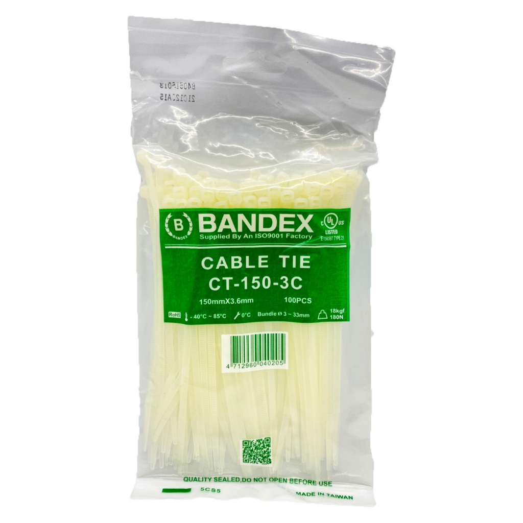 BANDEX Cable Tie เคเบิ้ลไท มี 3 ขนาดให้เลือก 4 นิ้ว 6 นิ้ว 8 นิ้ว สีขาว ...