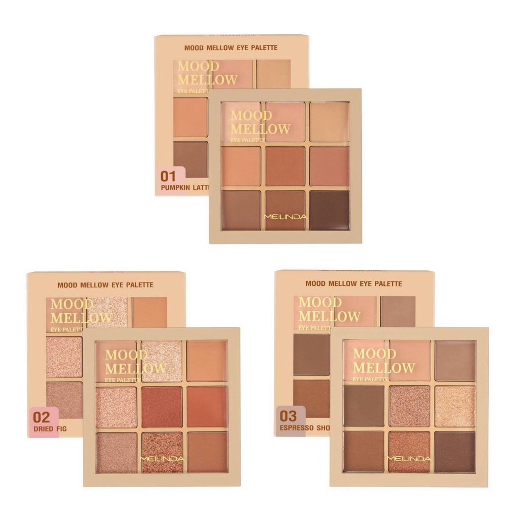 อายแชโดว์ Meilinda Mood Mellow Eye Palette พาเลทตา กลิตเตอร์ ชิมเมอร์ ...