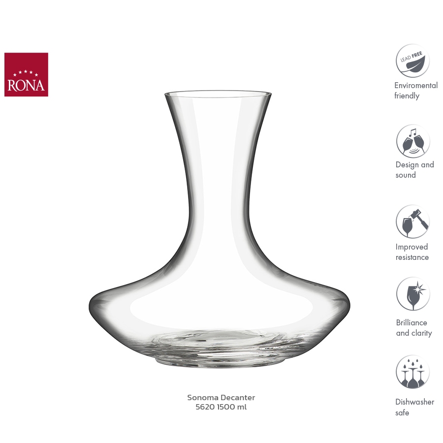 ที่พักไวน์ Rona Sonoma 1500 ml Crystal Wine Decanter | Shopee Thailand