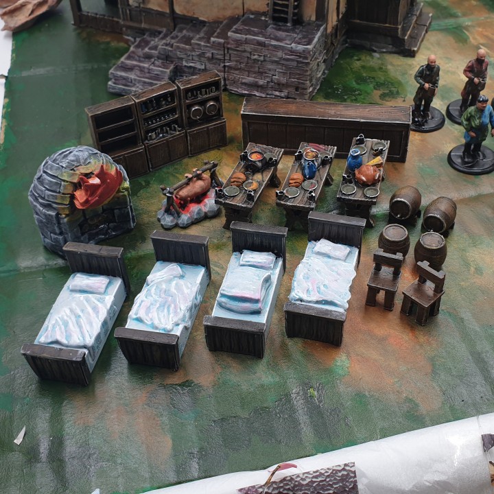 โมเดลของตกแต่ง ยุคกลาง Medieval Props จัดส่งได้ใน1-3วัน Set for TRPG, DND Diorama and wargame ...