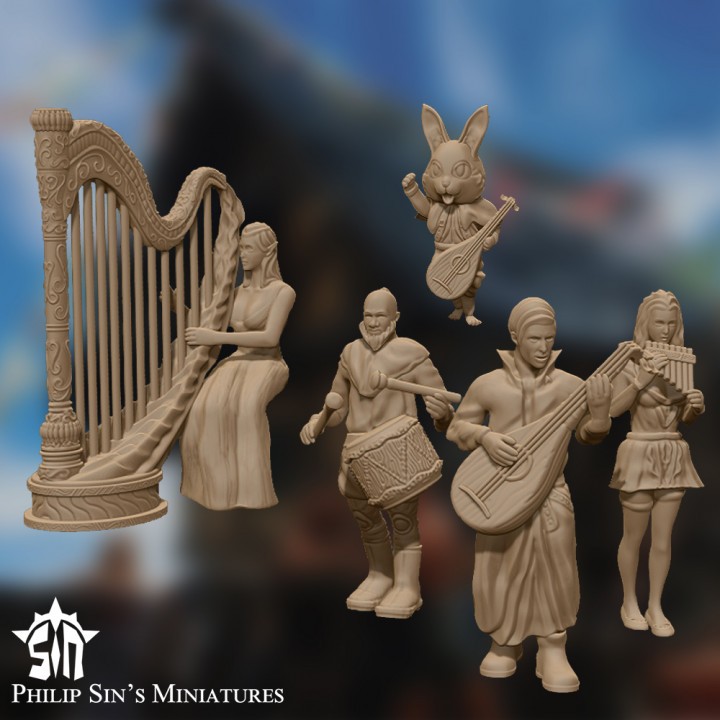 โมเดลนักดนตรีและวงดนตรี จัดส่งได้ใน1-3วัน Musicians / Bards / Band Set ...