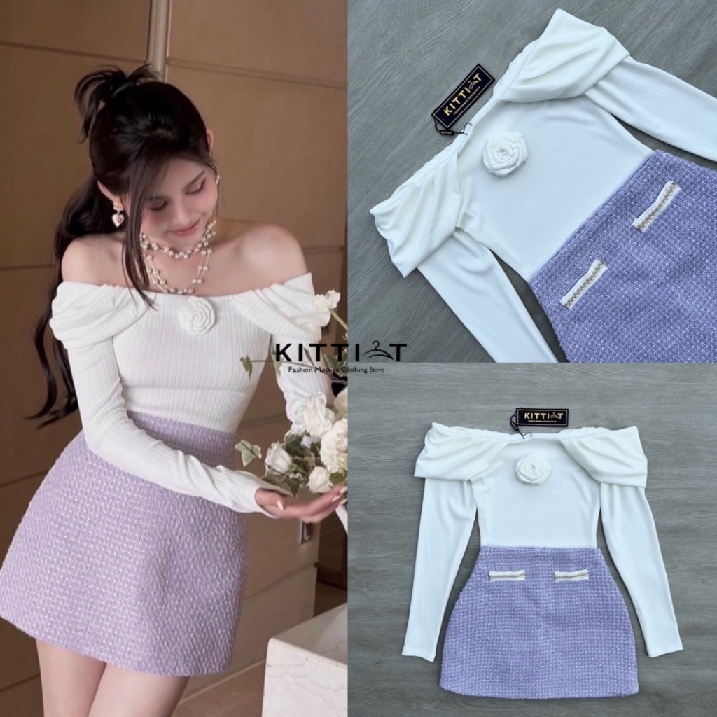 KITTI-T set 2 ชิ้น รุ่นนี้ เนื้อผ้าสายมาก ทั้งเสื้อ และ กระโปรง ตัวเสื้อเป็นผ้ายืดอย่างดี ...