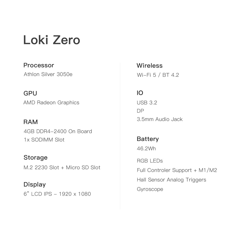 AYN Loki Zero เครื่องเกมพกพา PC handheld ระบบ Windows AMD3050e 8+128GB ...