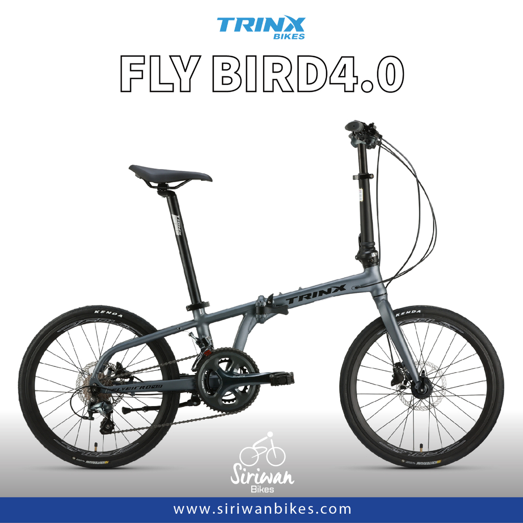 TrinX Flybird 4.0 *ผ่อนได้ คอยน์คืน* จักรยานพับได้ เฟรมอลูมิเนียมซ่อนสาย 20" Shimano Tiagra 20 ...