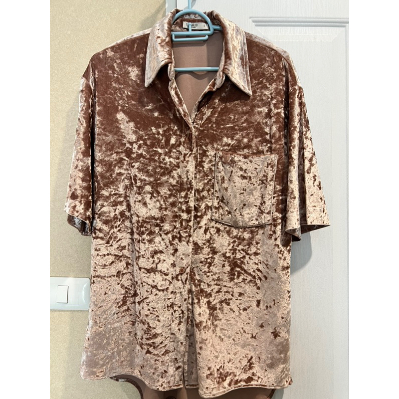 CC double OO เสื้อผ้ากำมะหยี่ทรง over size (S) | Shopee Thailand