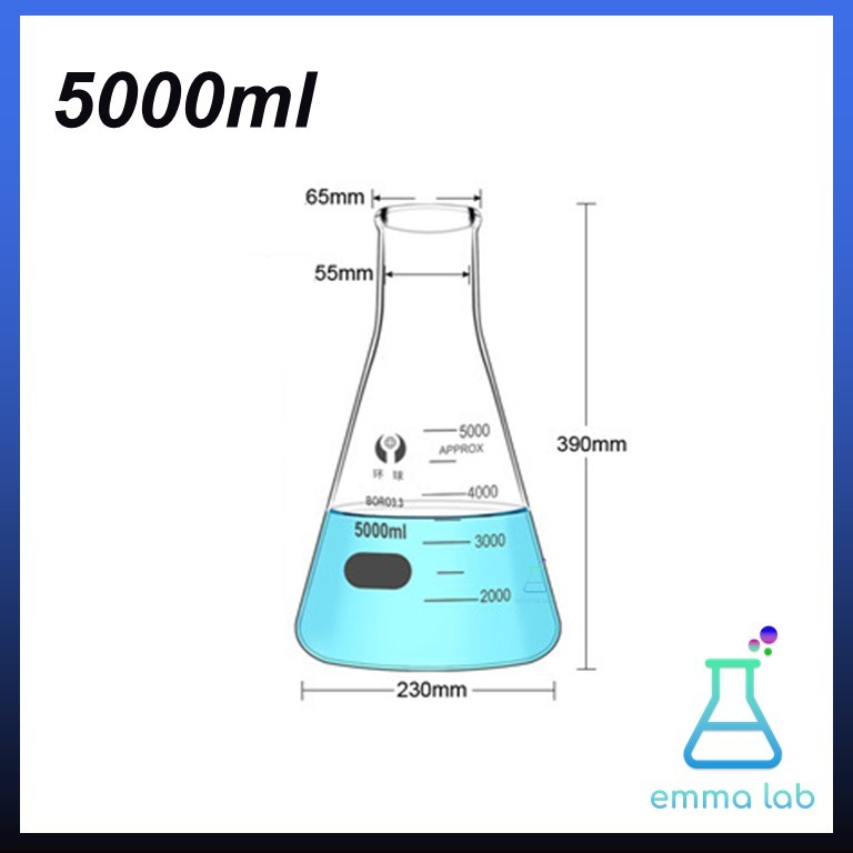 ขวดรูปชมพู่ Erlenmeyer flask 2000ml 3000ml 5000ml | Shopee Thailand