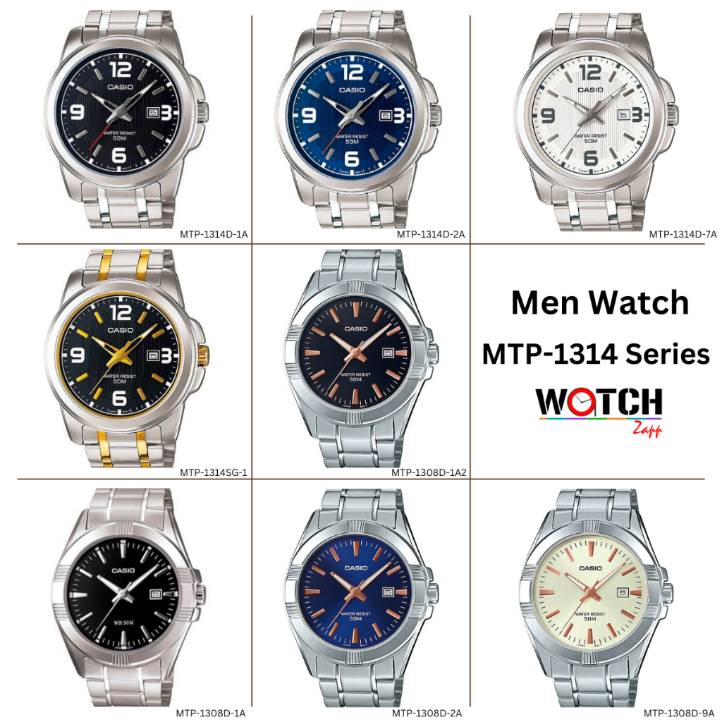 Casio Standard นาฬิกาผู้ชาย สายสแตนเลส รุ่น Mtp 1314d Mtp 1308d Mtp 1314d 1a Mtp 1308d 1a Mtp