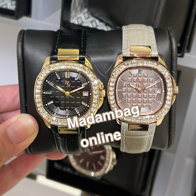 LYN Chole Watch นาฬิกาข้อมือ สายหนัง หน้าปัดเหลี่ยม | Shopee Thailand
