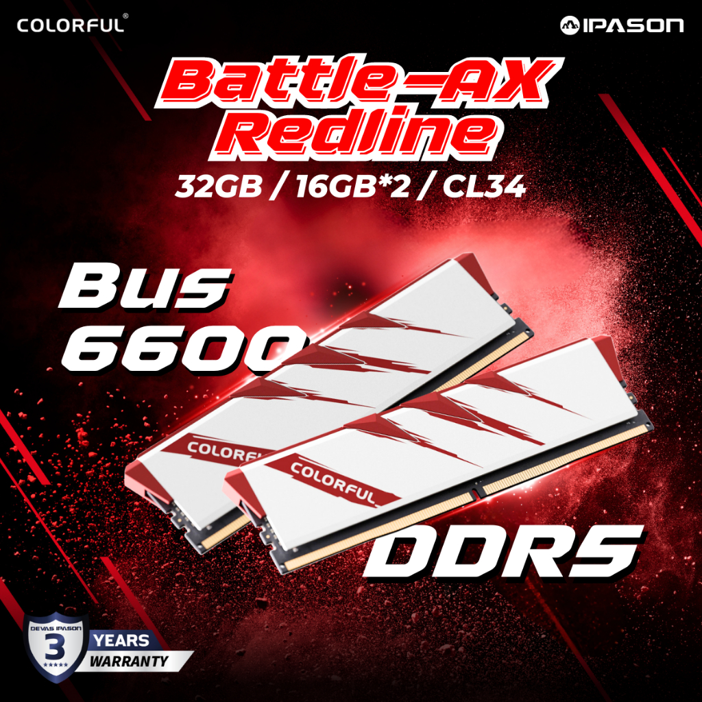 COLORFUL RAM หน่วยความจำ คอมสำหรับ PC Battle-AX DDR5 BUS 6600 - CL34 ...