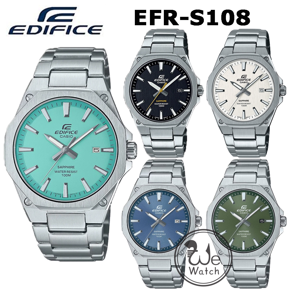 CASIO Edifice SLIM รุ่น EFR-S108D นาฬิกาข้อมือผู้ชาย กระจกแซฟไฟร์ ตัวเรือนบาง ประกัน CMG 1 ปี ...