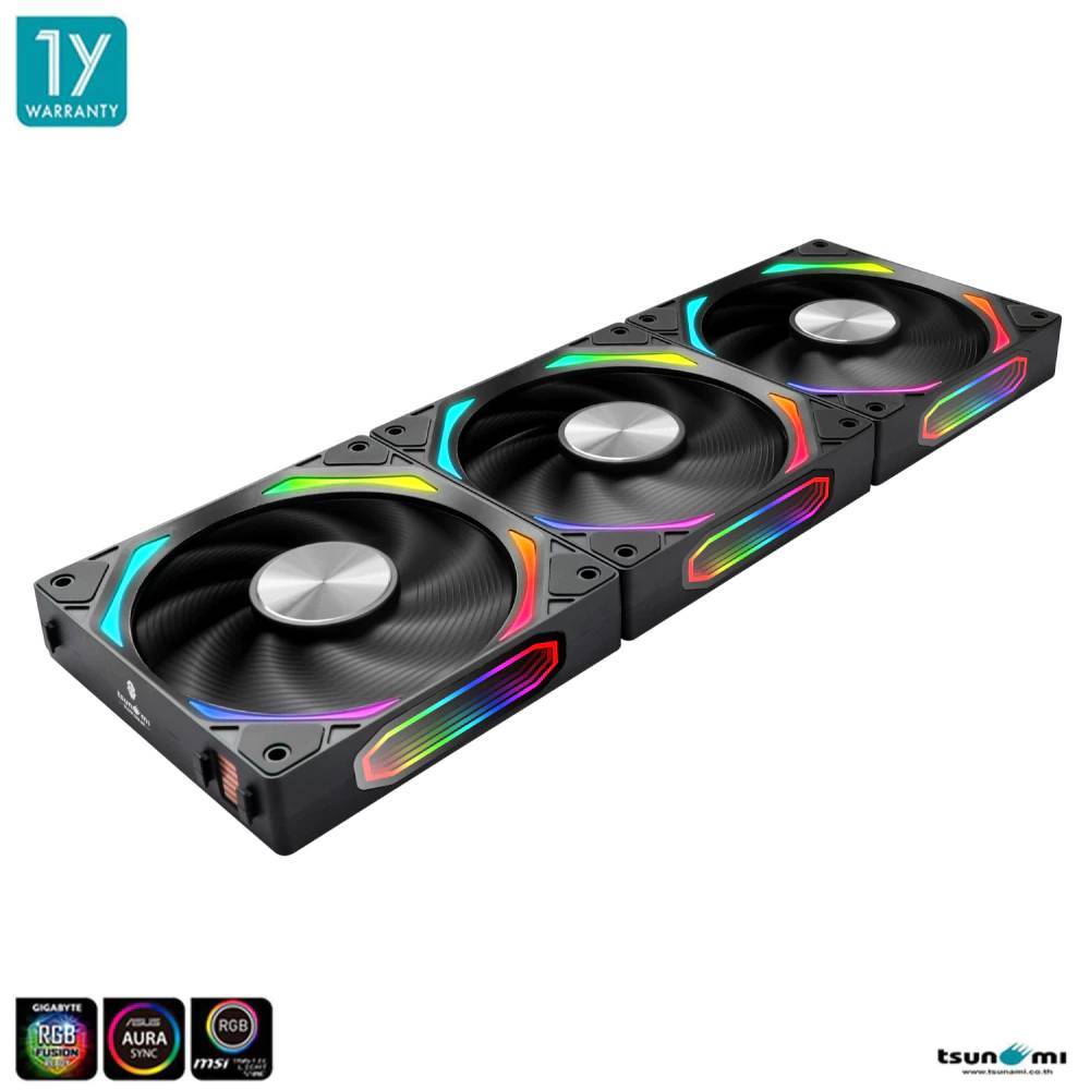 TSUNAMI BLOCK FAN ZERO I VERSION FAN CASE 12CM (3อัน/แพ็ค) พัดลมระบาย ...