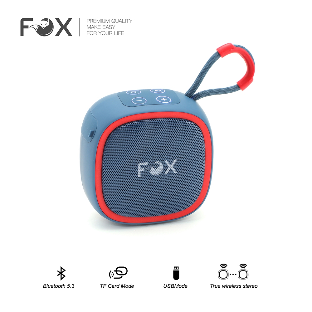 [รับประกัน 1 ปี] FOX ลำโพงไร้สาย mini Speaker รุ่น GT659 สีฟ้า/สีแดง ...