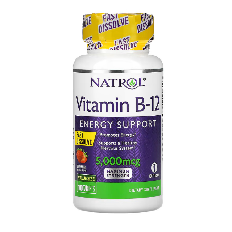 Natrol, Vitamin B-12 Fast Dissolve Maximum Strength Strawberry 5,000 ...