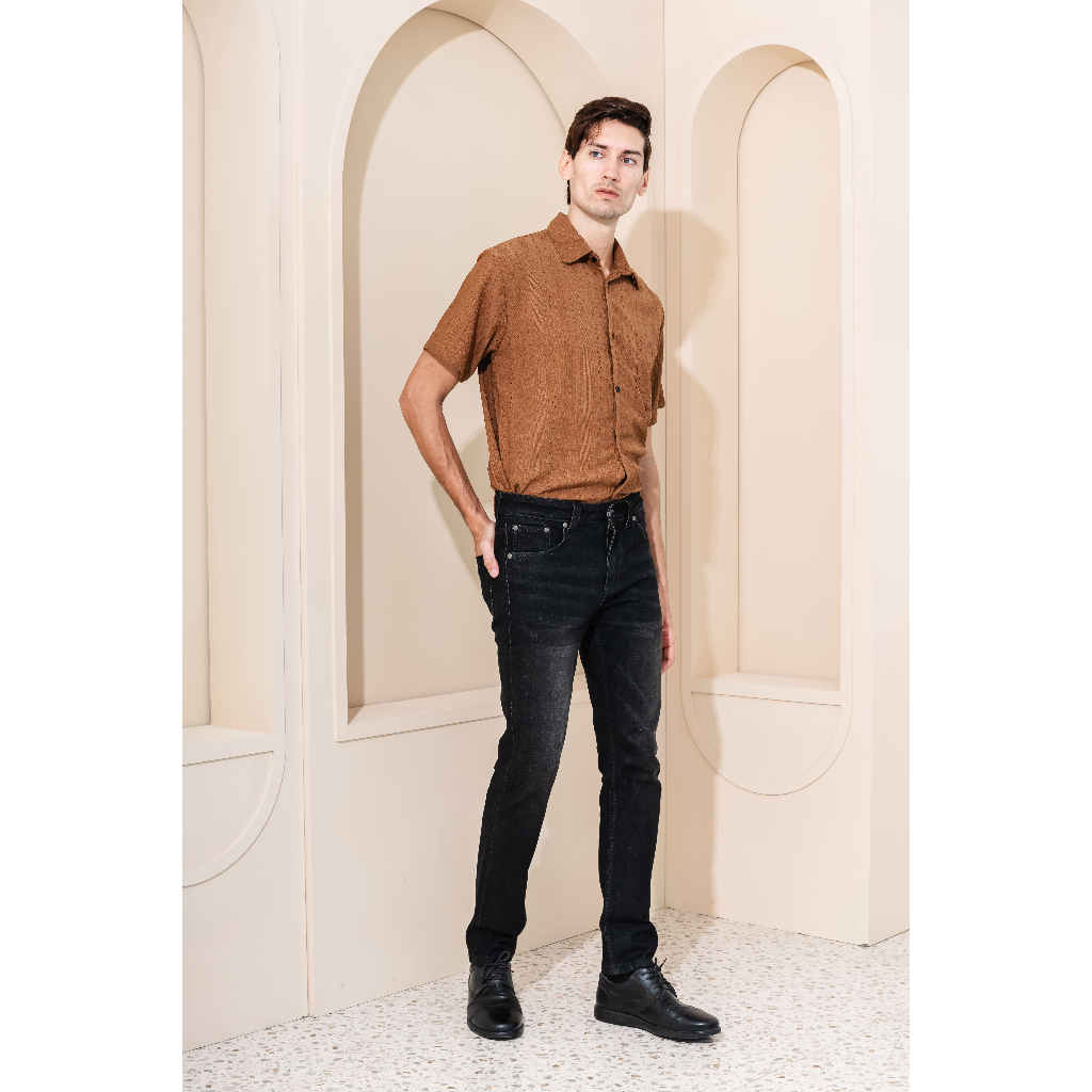 Henry Como Brian Black กางเกงขายาวผู้ชายกระบอกเล็ก | Shopee Thailand
