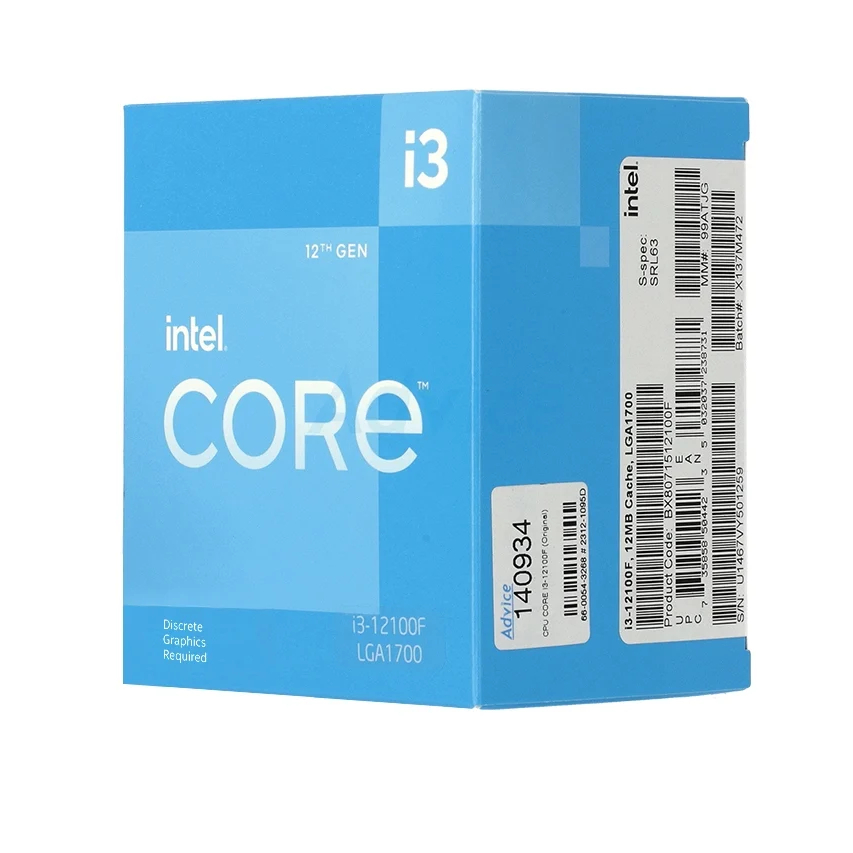 ซีพียู CPU INTEL CORE I3-12100F LGA 1700 , I3 12100F , I3 13100F ...
