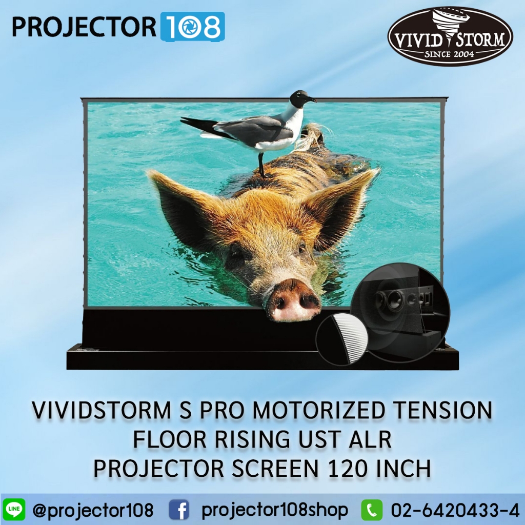 VIVIDSTORM S PRO MOTORIZED TENSION FLOOR RISING UST ALR PROJECTOR ...