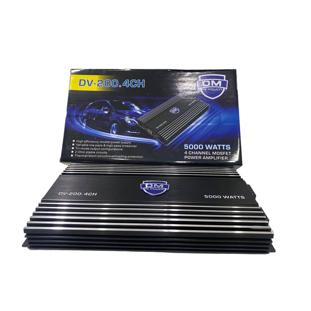 เพาเวอร์แอมป์ DV-200.4CH AB 4CH 5000W ภาคไฟ 2 ชุด แรงๆ เสียงใสๆเพราะมาก ...