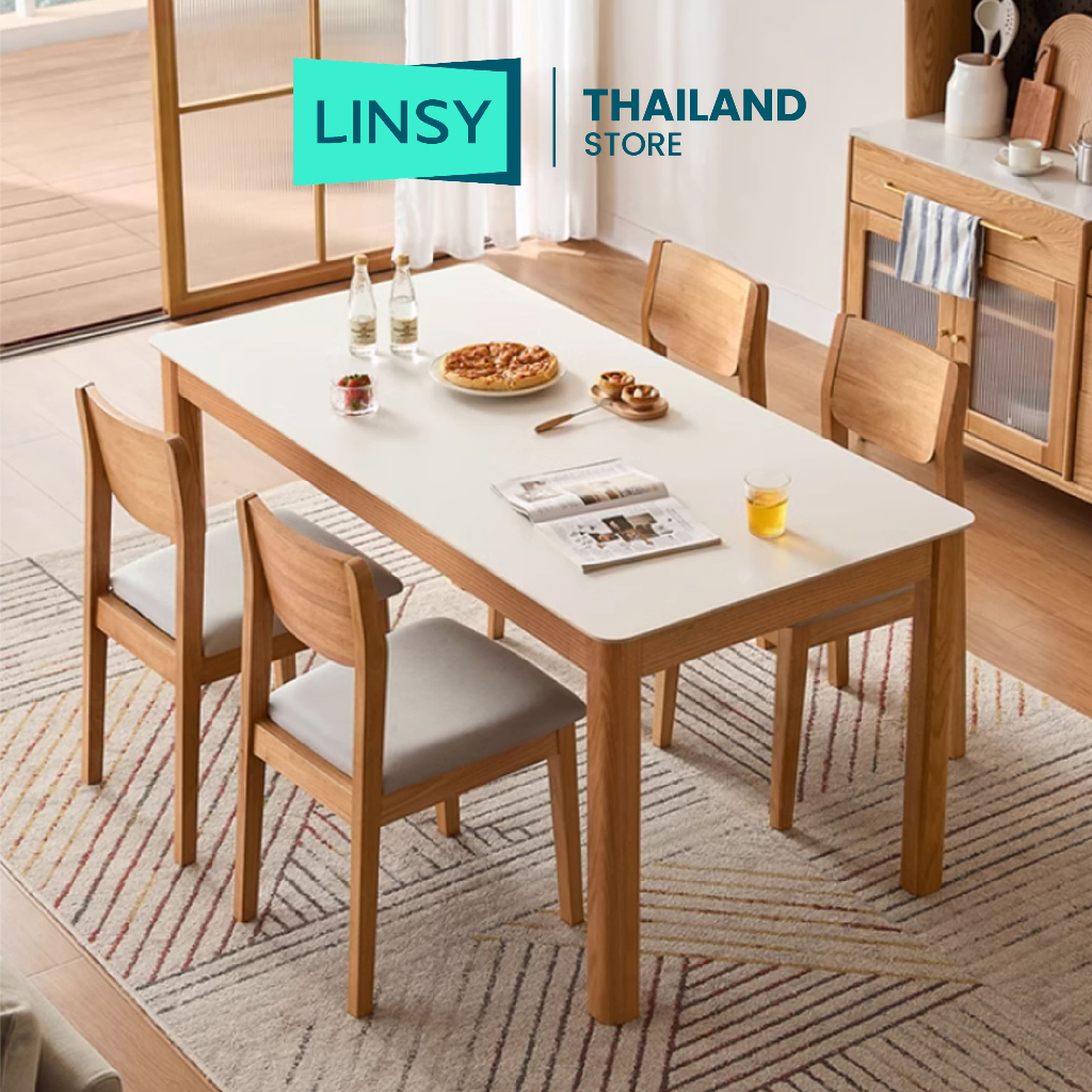 Linsy - ลินซี่ ชุดโต๊ะอาหารพร้อมเก้าอี้ เหมาะสำหรับ 4-5 คน รุ่น LH169R1-A | Shopee Thailand