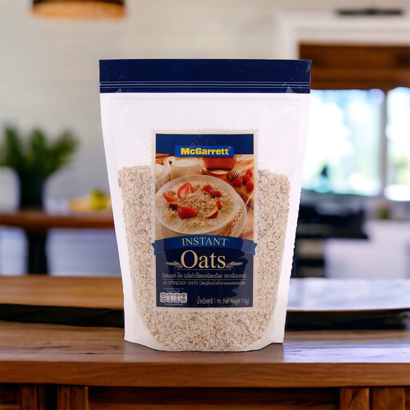 (มี 2 สูตร) แม็กกาแรต ข้าวโอ๊ตอบละเอียด 400g/ 1 kg- Instant Oats 400g/1KG McGarrett brand ...