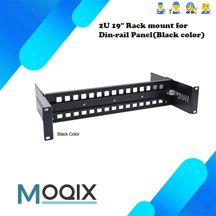 2U 19" Rack mount for Din-rail Panel(Black color) | Shopee Thailand