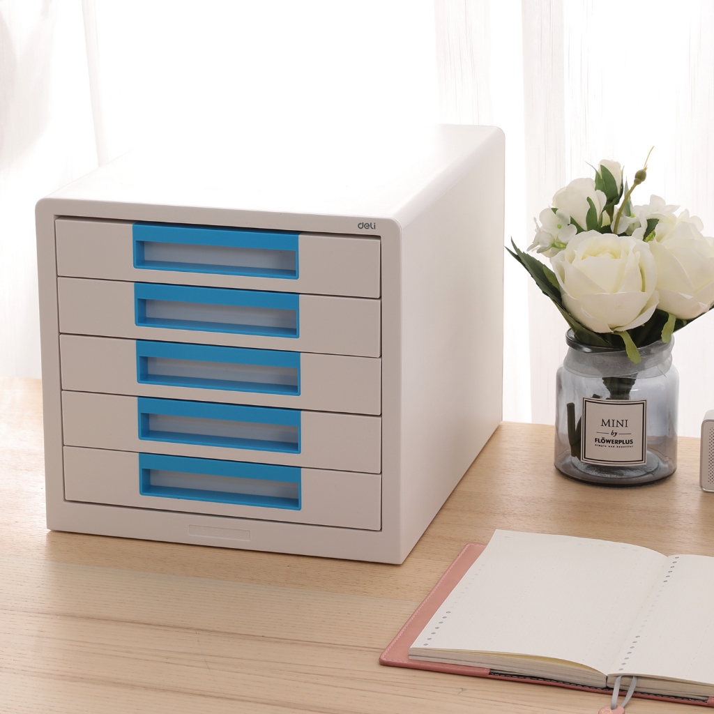 ตู้เอกสาร 5 ชั้น ขนาด A4 (ฟ้า) Deli Z01033 File Cabinet อุปกรณ์สำนักงาน ...