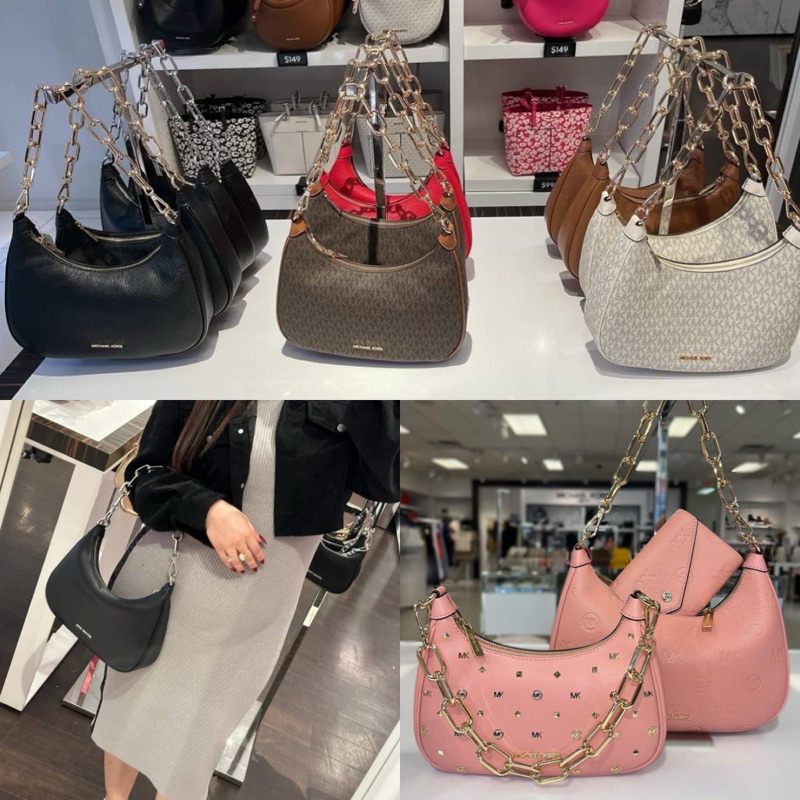 Michael Kors MK Cora Large Leather Chain Shoulder Bag 35S2S4CW3L ...