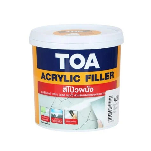 TOA Acrylic Filler สีโป๊วผนัง (1 กล.) ทีโอเอ อะคริลิก ฟิลเลอร์ อุดโป๊ว ...