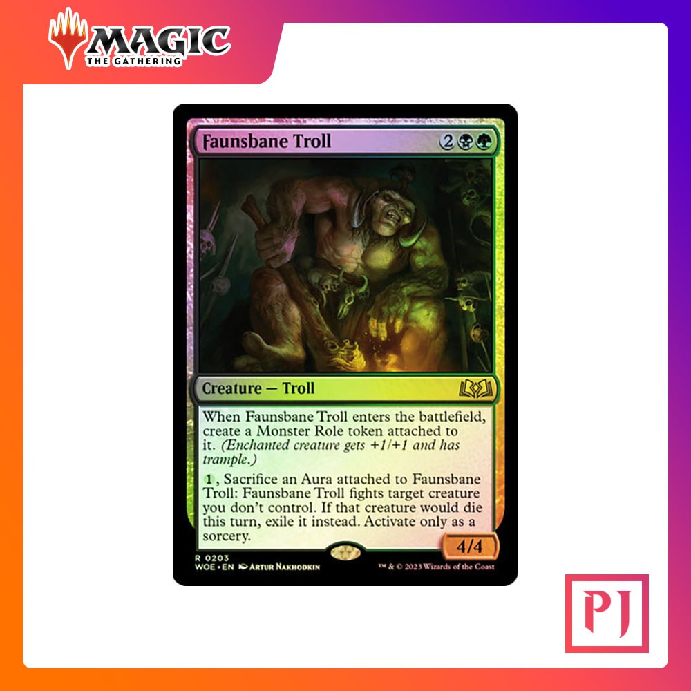 [MTG] Faunsbane Troll [WOE] [MULTI] [RARE] [FOIL] [ENG] (การ์ดเมจิค ...