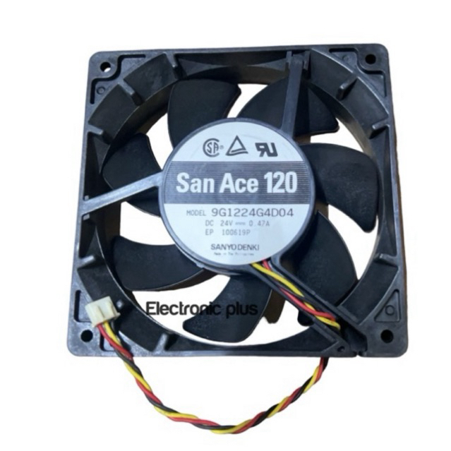 พัดลม SAN NCE model 9G1224G4D04 24v 0.47a ขนาด 120×120×25mm 3สาย อย่าง ...
