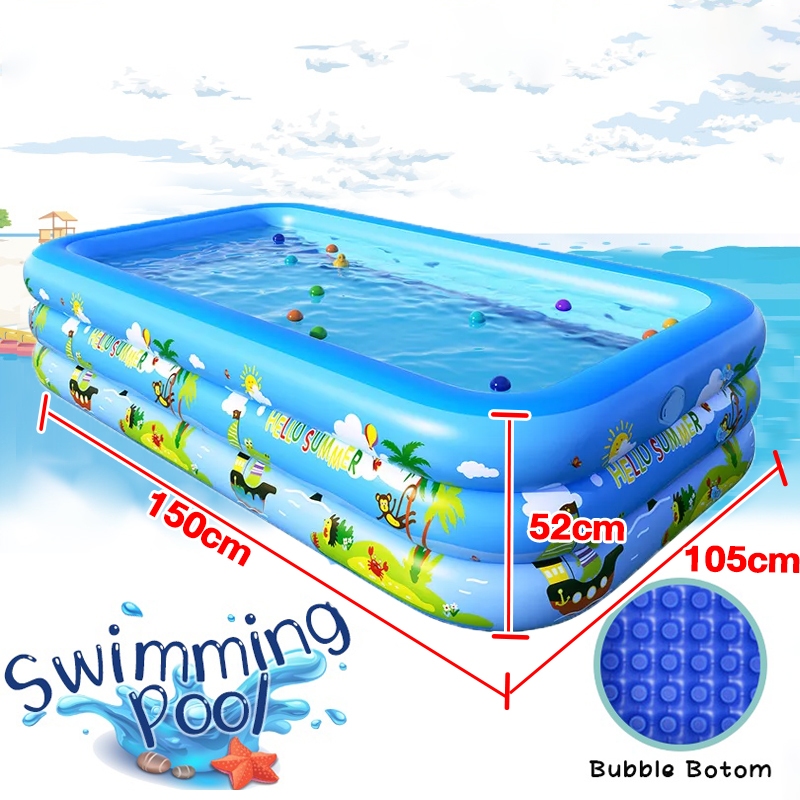 DoDo สระน้ำเป่าลม 2เมตร 3 เมตร 3 ชั้น Swimming Pool ยาวพิเศษ | Shopee ...