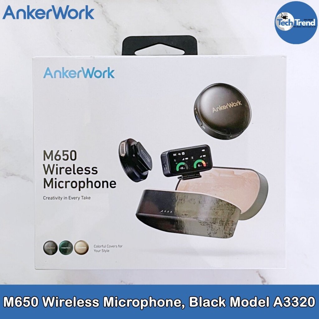 (AnkerWork) M650 Wireless Microphone, Black Model A3320 ไมโครโฟนไร้สาย ...