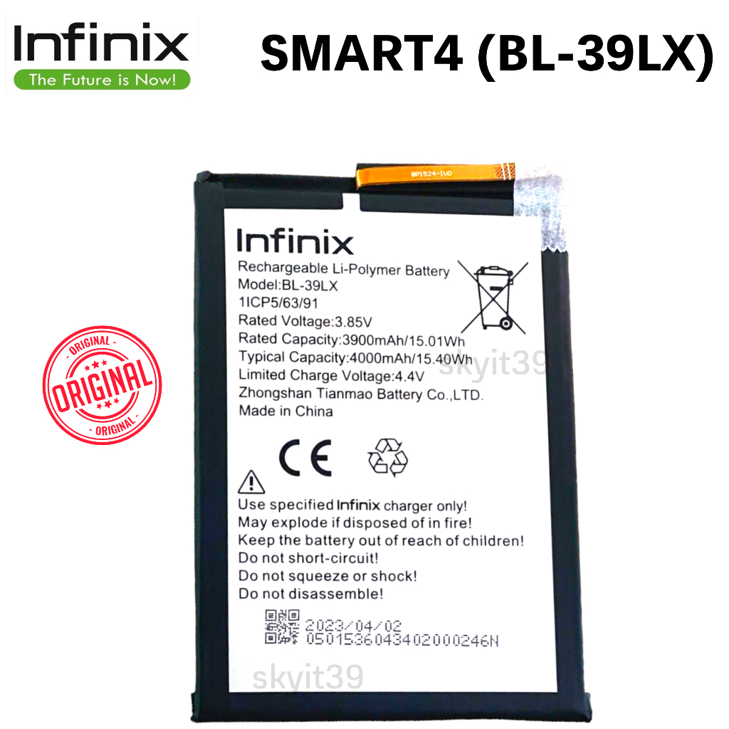 แบตเตอรี่ แท้ศูนย์ Infinix Smart4 (BL-39LX) บริการเก็บเงินปลายทางได้ ...