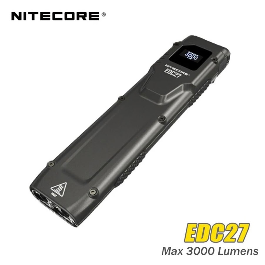 พร้อมส่ง Nitecore EDC27 ไฟฉายชาร์จได้3000ลูเมนพร้อมจอแสดงผล OLED แบบเรียลไทม์ไฟแบตเตอรี่ในตัว ...