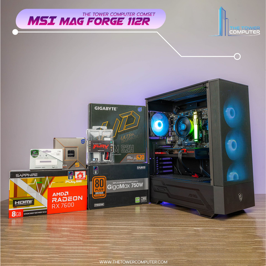 TheTowerComputer computer set MAI Mag Forge 112R CPU Ryzen 5 7600 6C/12 ...