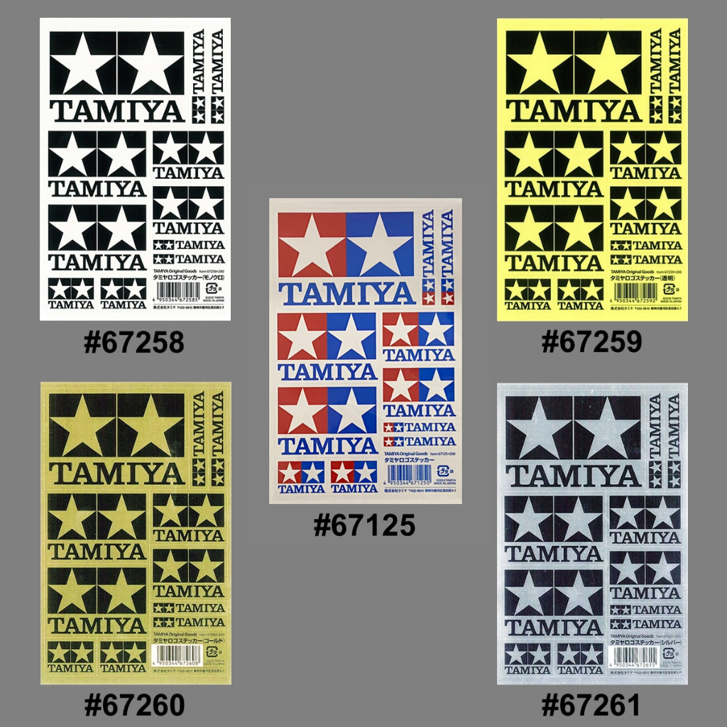 TAMIYA LOGO STICKERS 67125 สี, 67258 MONOCHROME พื้นขาว, 67259 CLEAR ...