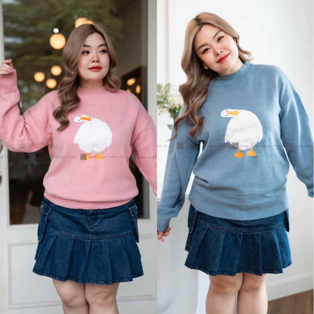 SH151 เสื้อไหมพรมเป็ด (เป็ดWOW) เสื้อผ้าพลัสไซส์ Plussize Fashion ชุดคนอ้วน แฟชั่นสาวอวบ ...