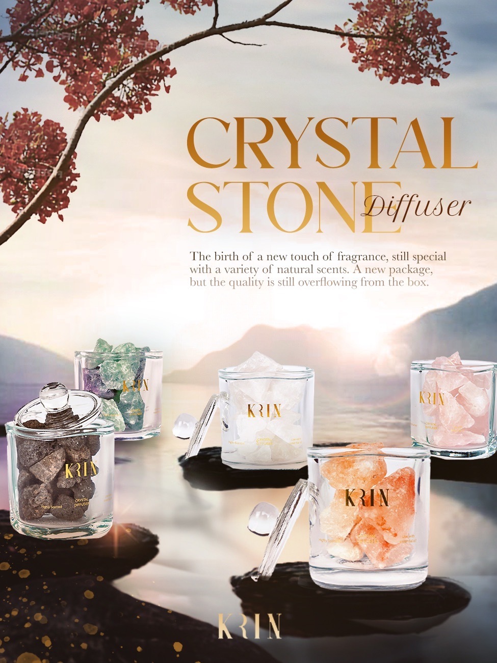Krin New Aroma Crystal Stone Diffuser หินหอมคริสตัล 6 สี | Shopee Thailand