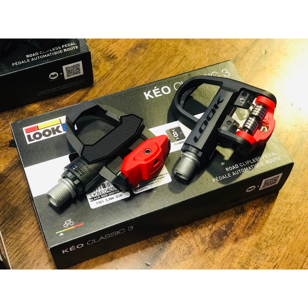 บันไดเสือหมอบ LOOK รุ่น KEO Classic 3 พร้อมคลีทสีเทา น้ำหนักเบา ถอดใส่ ...