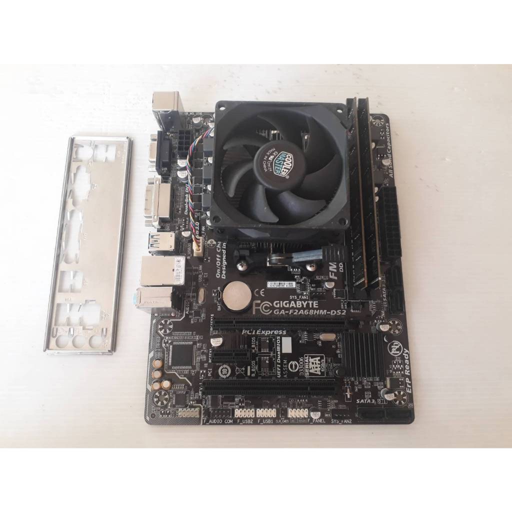 Mainboard FM2+ Gigabyte GA-F2Aุ68HM-DS2 มีฝาหลัง +RAM 8G +CPU AMD A8-7600 (4 คอร์ 4 เทรด)พร้อม ...