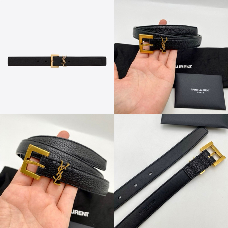 YSL Belt Leather Skinny อะไหล่ทอง (เลือกด้านใน) *กรุณาทักแชทเพื่อเช็คสต ...