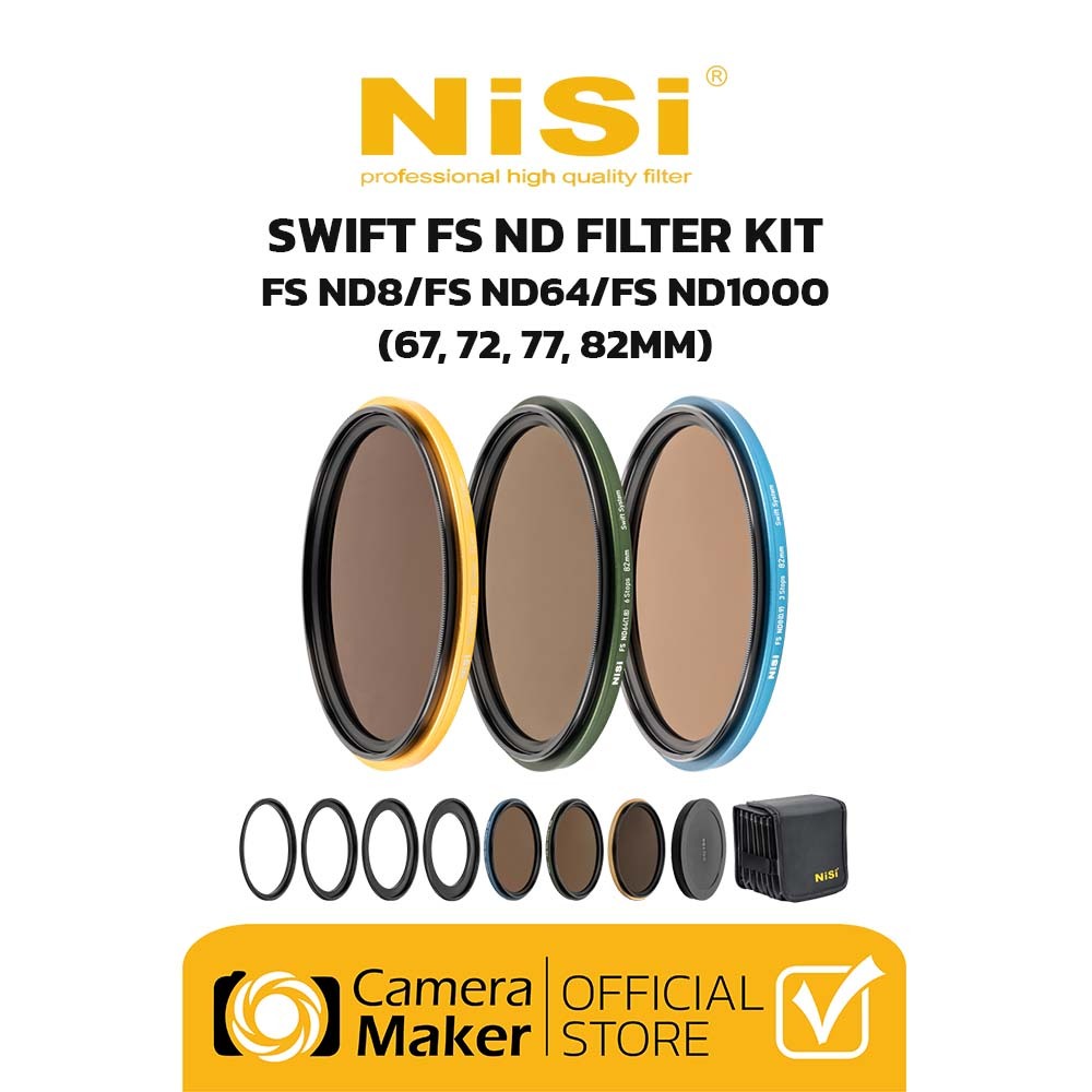 NiSi SWIFT FS ND KIT (FS ND8/FS ND64/FS ND1000) – 67, 72, 77, 82MM ชุดฟิลเตอร์ ใช้งานซ้อนแผ่นได้ ...
