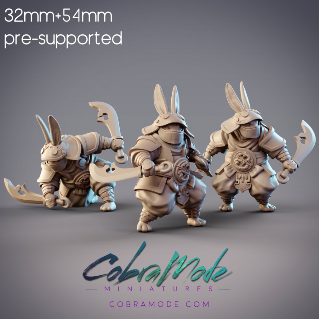 Guanghan Assassin - Humanoid Harengon / 32, 54mm scale 3D printed ...