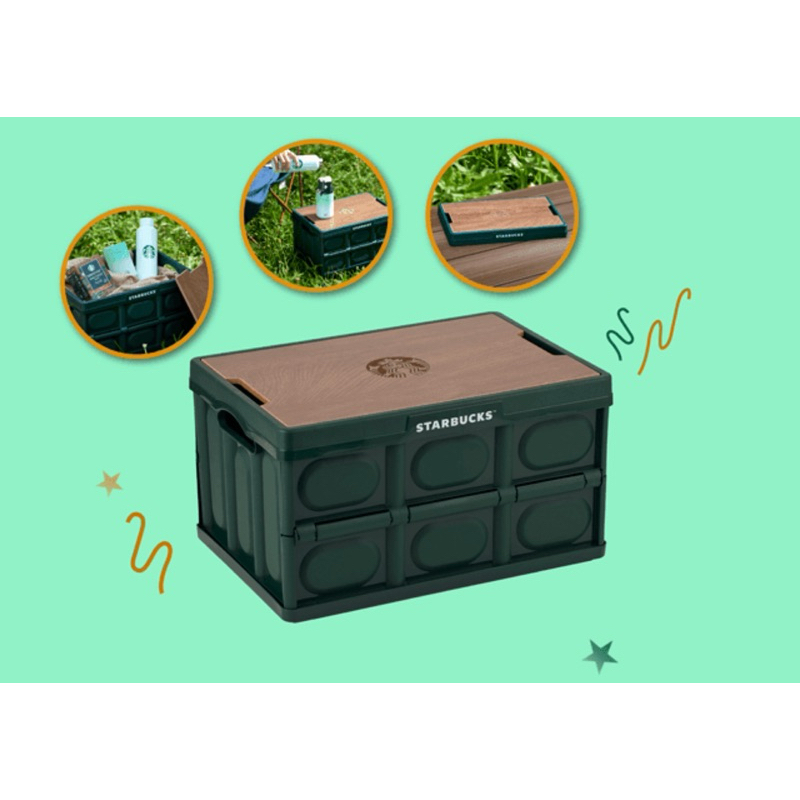 Starbucks Storage box กล่องใส่ของพับได้สตาร์บัคส์ | Shopee Thailand