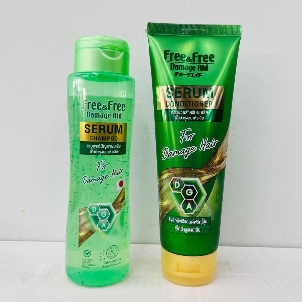 Free and Free damage aid serum shampoo 350 ml - แชมพูและครีมนวดฟรีแอนด์ ...