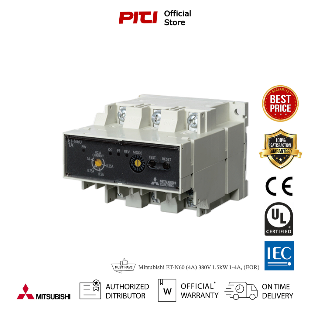 Mitsubishi ET-N60 (4A) 380V 1.5kW 1-4A, (EOR) Electronic Motor ...